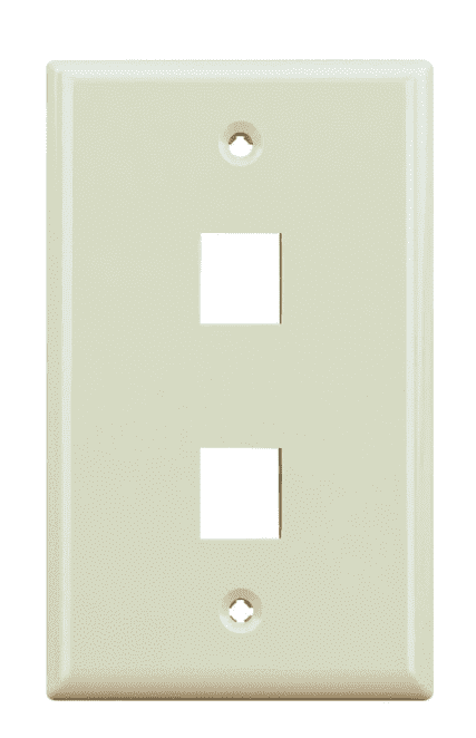 PRO-FP-KEY-2-I LYNN Single gang wallplate – 2 keystone port – ivory ...